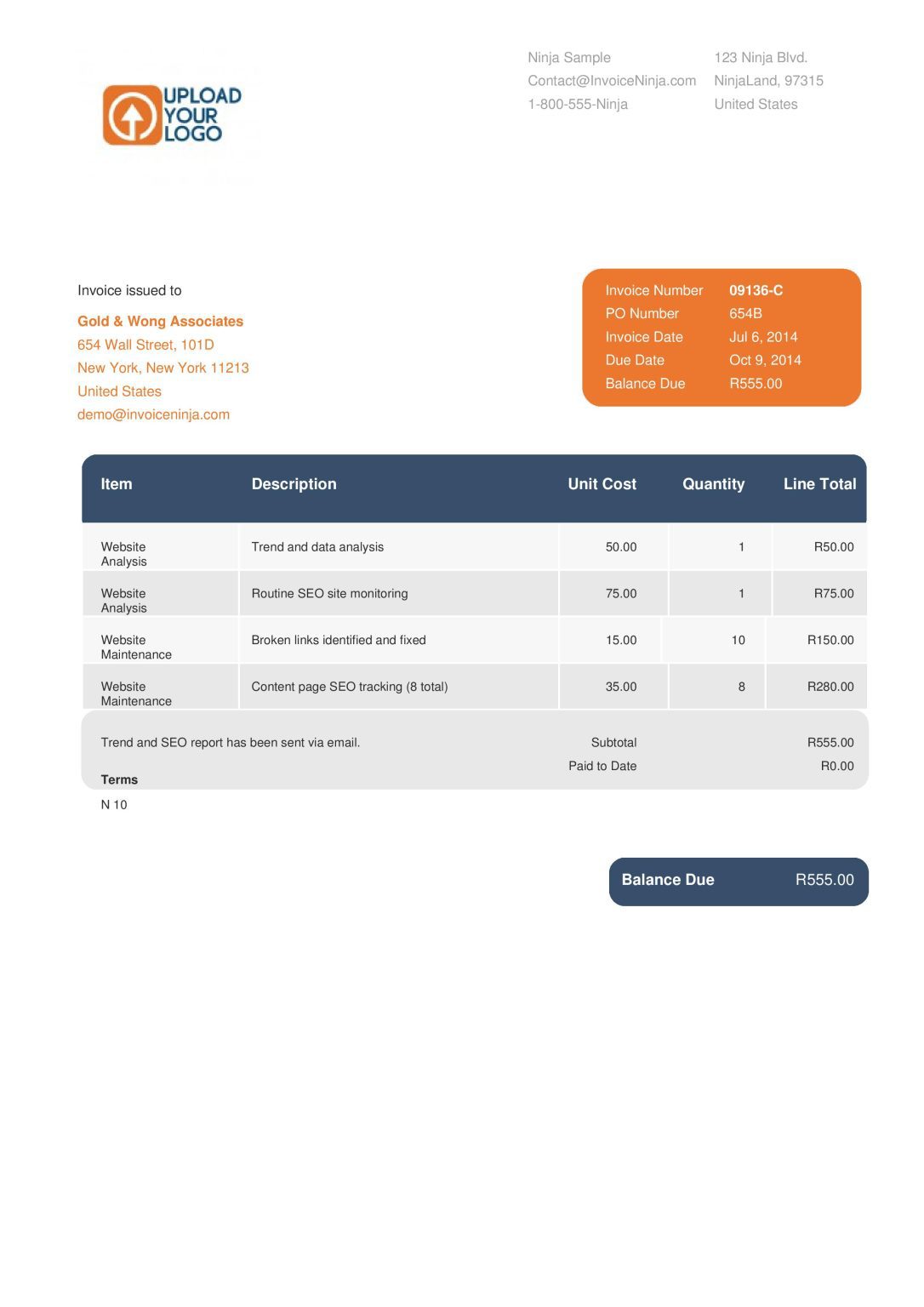 Logistics Company Invoice Template - Free Invoicing Software for Small ...