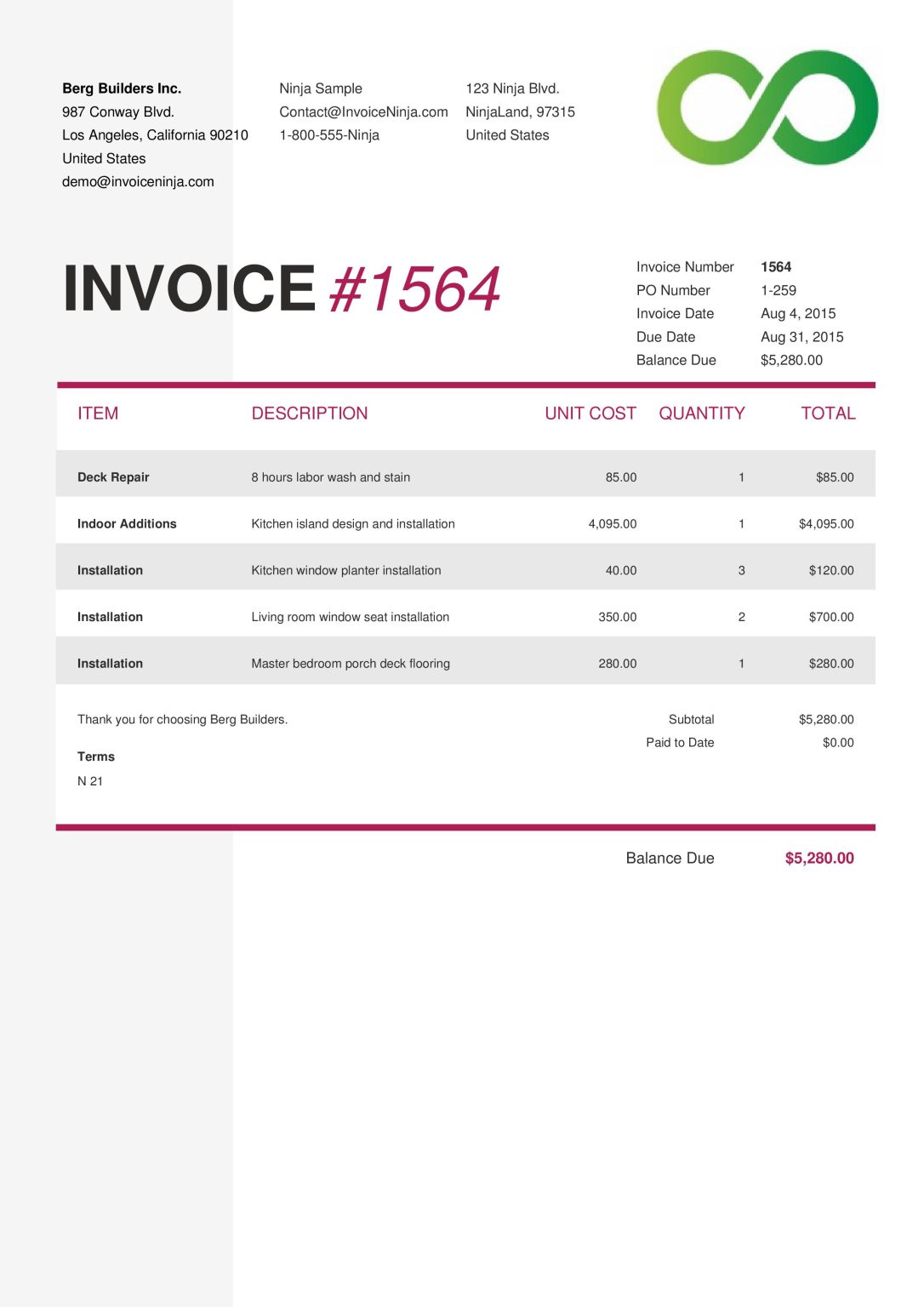 Invoice Templates - Invoice Ninja