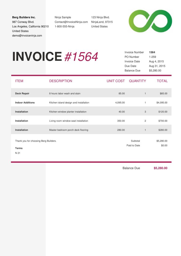 Invoice Templates - Invoice Ninja