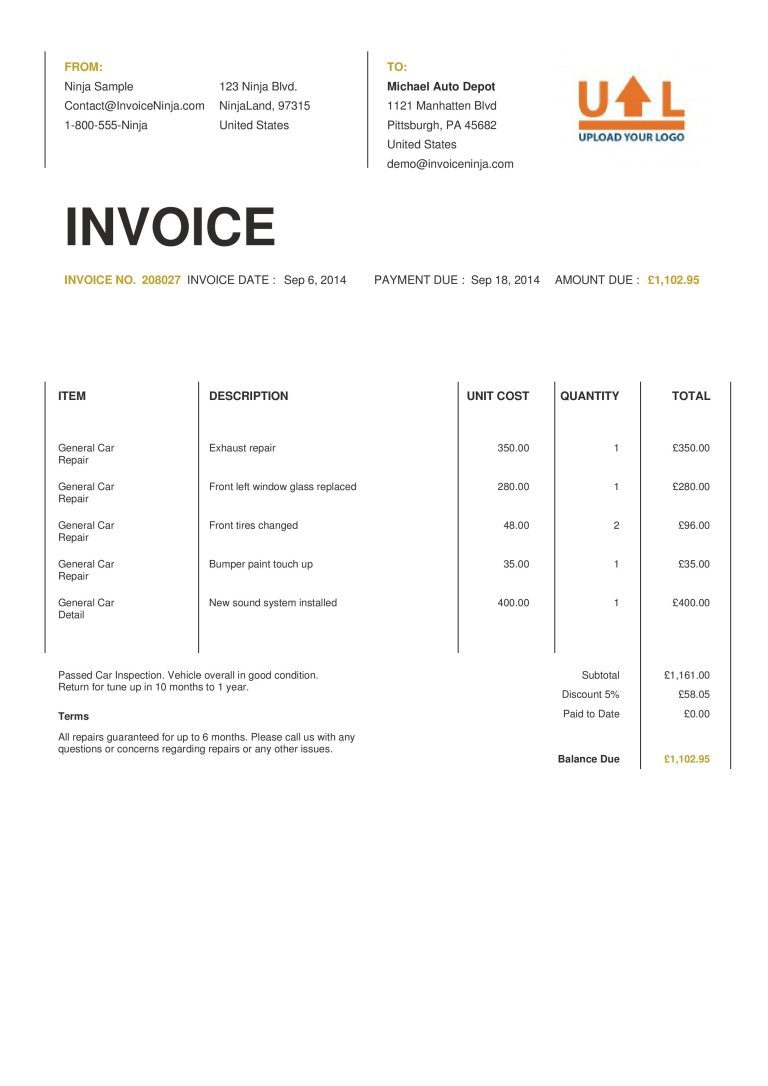 Manufacturing Invoice Template - Free Invoicing Software for Small ...