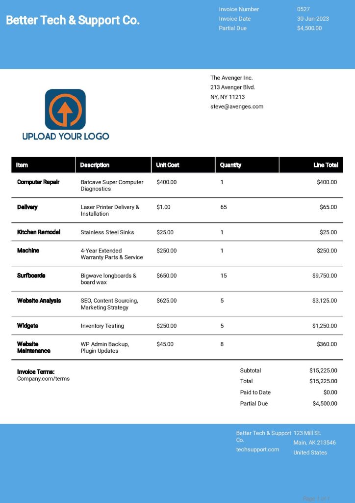 Manufacturing Invoice Template - Free Invoicing Software for Small ...