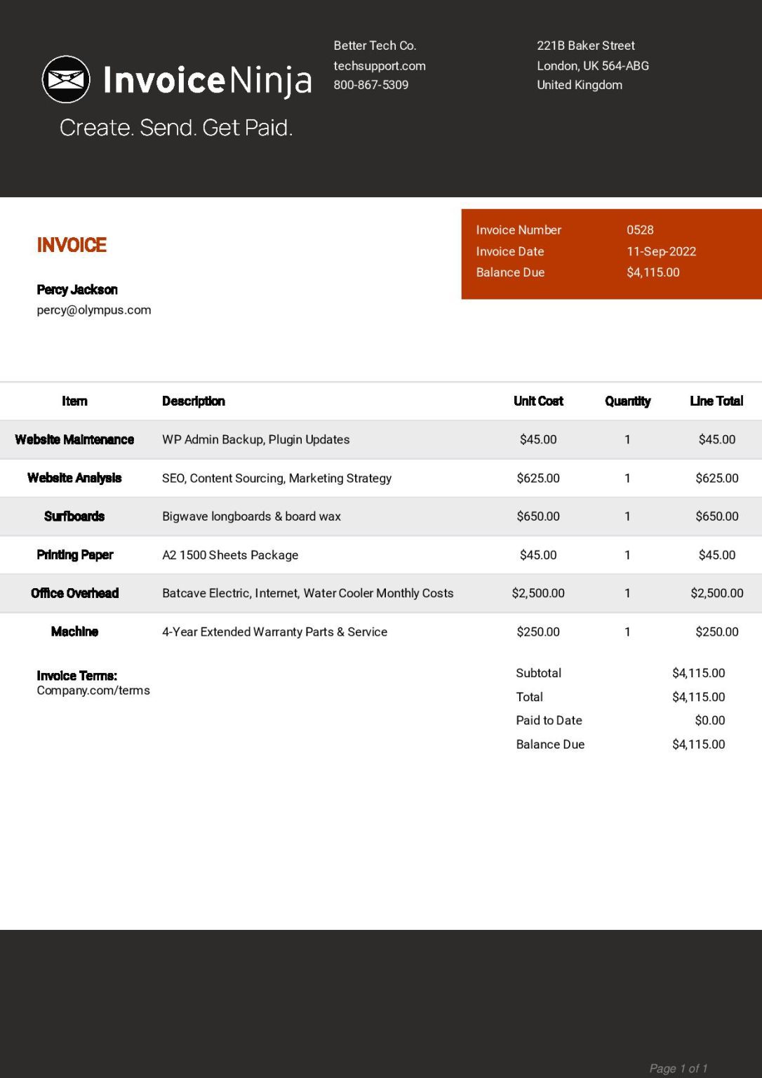 Logistics Company Invoice Template - Free Invoicing Software for Small ...