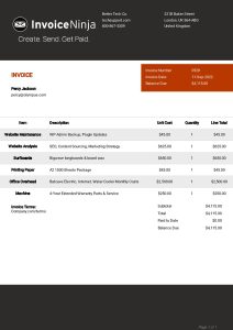 Logistics Company Invoice Template - Invoice Ninja