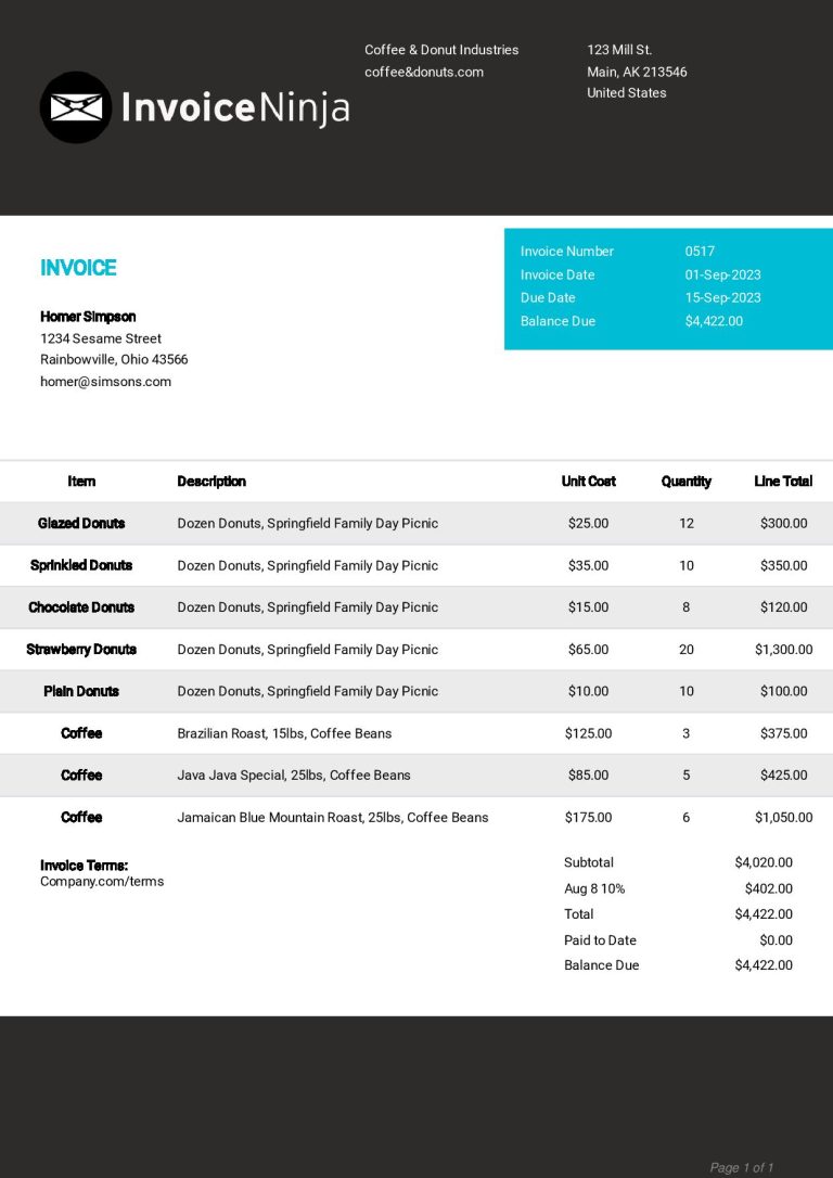 Logistics Company Invoice Template - Free Invoicing Software for Small ...